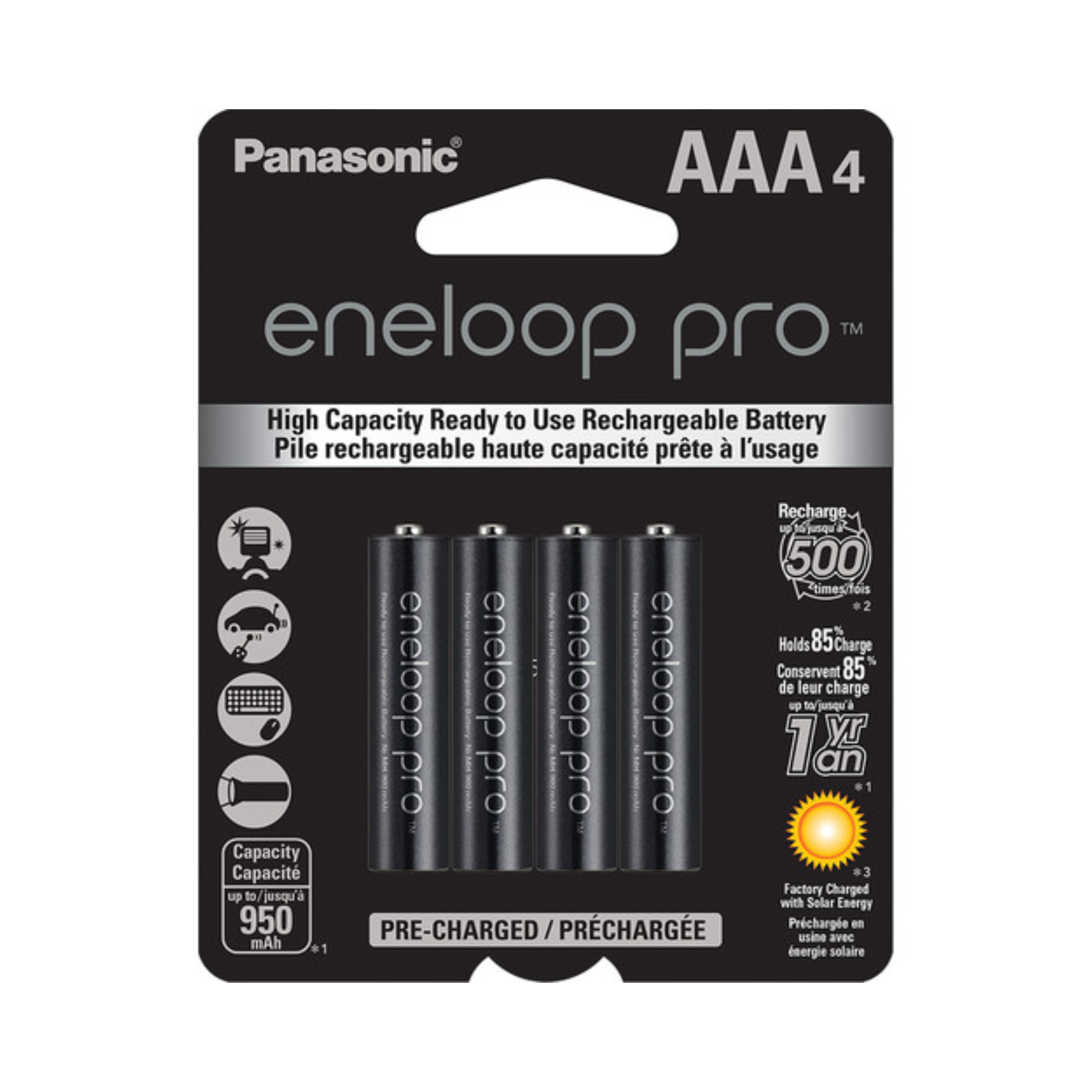 Eneloop Pro 950mAh 4pcs AAA Rechargeable Battery Black – F8 Photo
